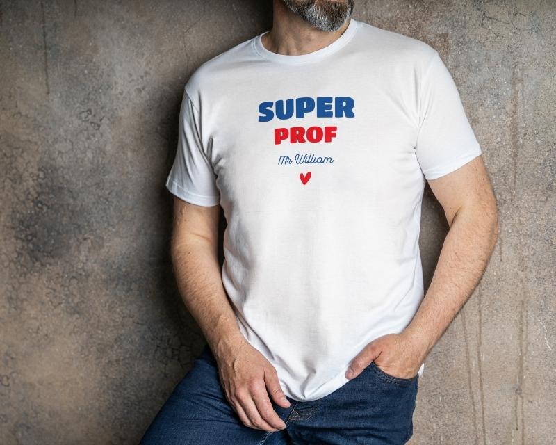 T-shirt homme personnalisé Super Prof avec prénom ou message | Cadeaux.com