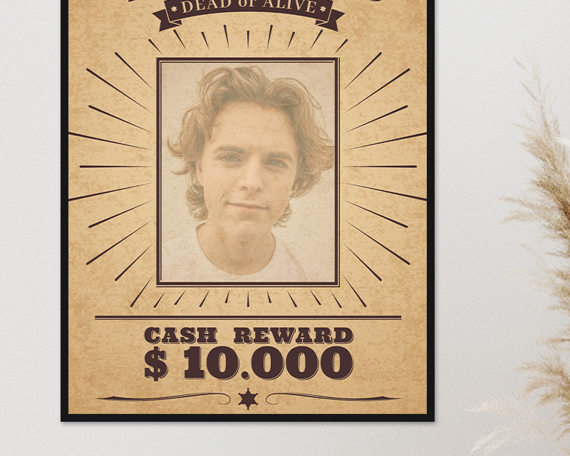 Affiche Wanted personnalisée avec votre photo | Cadeaux.com