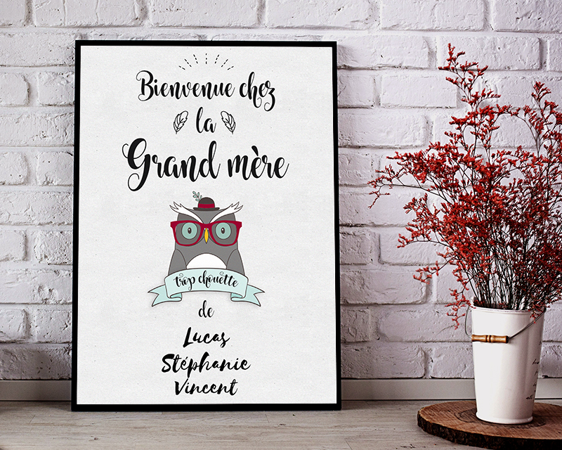 Affiche Grand-mère trop chouette | Cadeaux.com