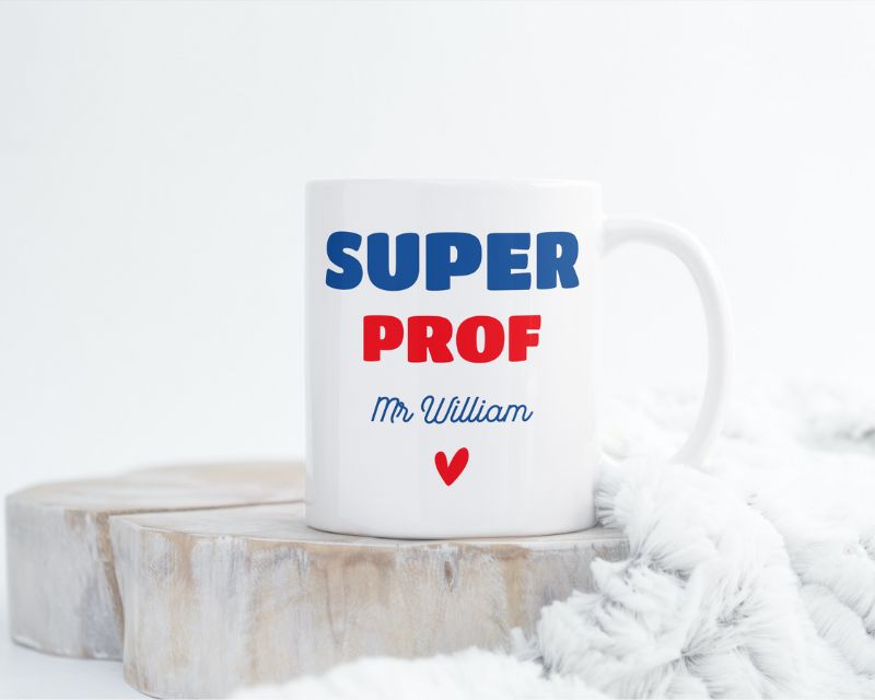 Tasse personnalisée Super Prof avec prénom ou message | Cadeaux.com