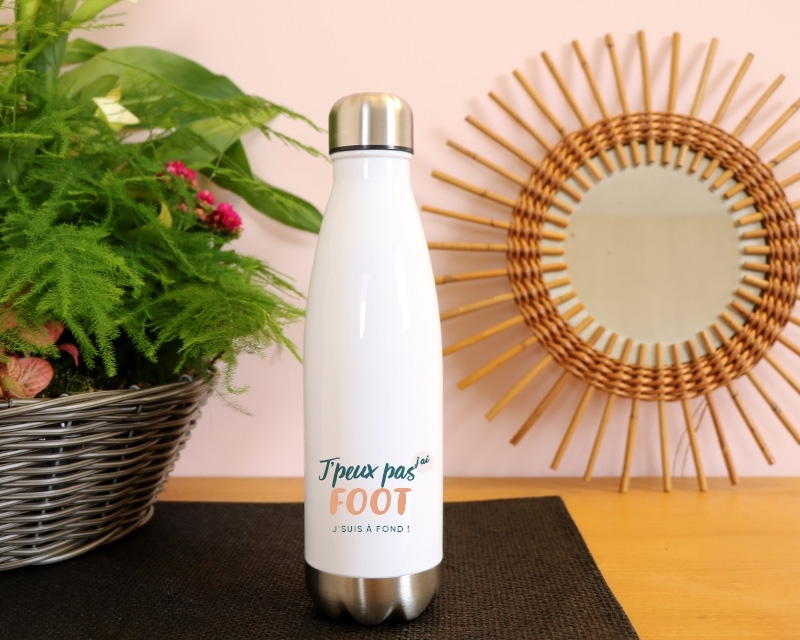 Gourde personnalisée : J'peux pas j'ai foot | Cadeaux.com