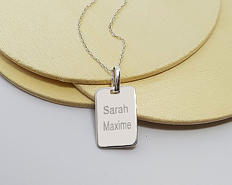 Collier plaque en Argent - Homme | Cadeaux.com