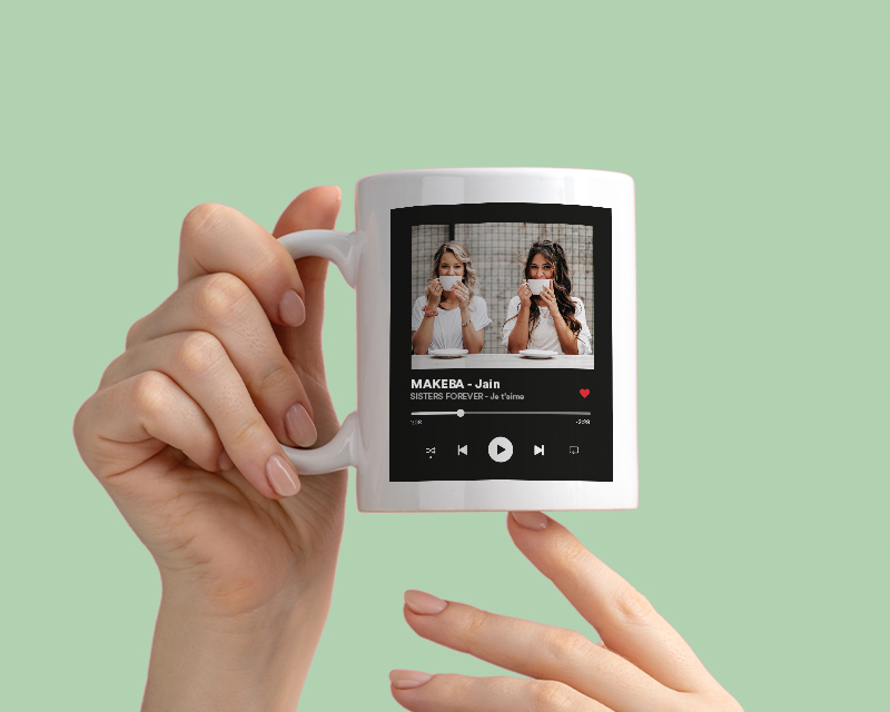 Mug musique Spotify personnalisé avec photo et message | Cadeaux.com