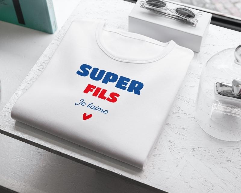 T-shirt homme personnalisé Super Fils avec prénom ou message | Cadeaux.com