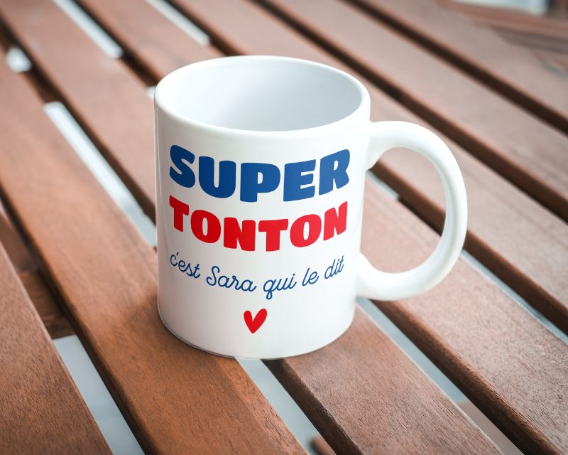 Tasse personnalisée Super Tonton avec prénom ou message | Cadeaux.com