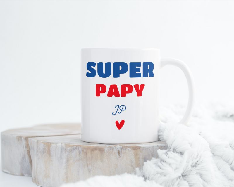 Tasse personnalisée Super Papy avec prénom ou message | Cadeaux.com